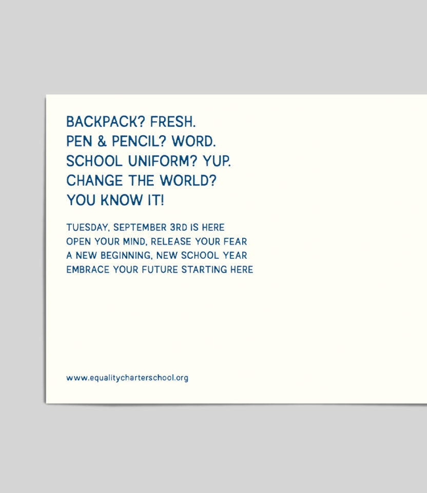 Equality Charter School Brand Elevation | PlanetFab
